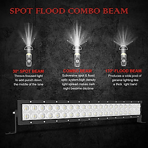 22 Inch LED Light Bar TURBO SII 5D 120W Flood Spot Combo Beam Offroad Driving Light 2Pcs 4 Inch 60W Led Pod Cube Lights w/Wiring Harness 3-Leads for Trucks Polaris RZR ATV UTV SUV Boats