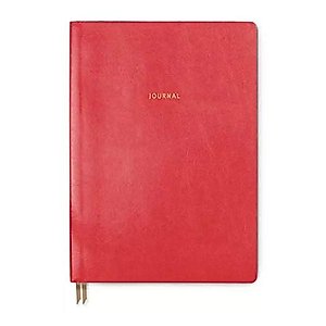 Design Works Ruled Journal Leather 6" x 8" Coral