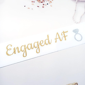 Magnusson's Garden Engaged AF Sash, I Said Yes Couple Wedding Party, Bridal Shower, Bachelor, Bachelorette, Engagement Party Accessory, Engagement Gift for Women, Bride, Groom-to-Be, Future Mr and Mrs