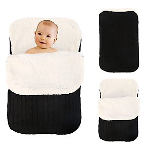 Newborn Baby Swaddle Blanket Wrap,Thick Baby Kids Toddler Knit Soft Warm Fleece Blanket Swaddle Sleeping Bag Sack Sleep Bag Stroller Unisex Wrap for 0-12 Month Baby Boys Girls