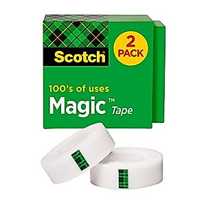 Scotch Magic Tape, 2 Rolls, Numerous Applications, Invisible, Engineered for Repairing, 3/4 x 1000 Inches, Boxed (810K2)