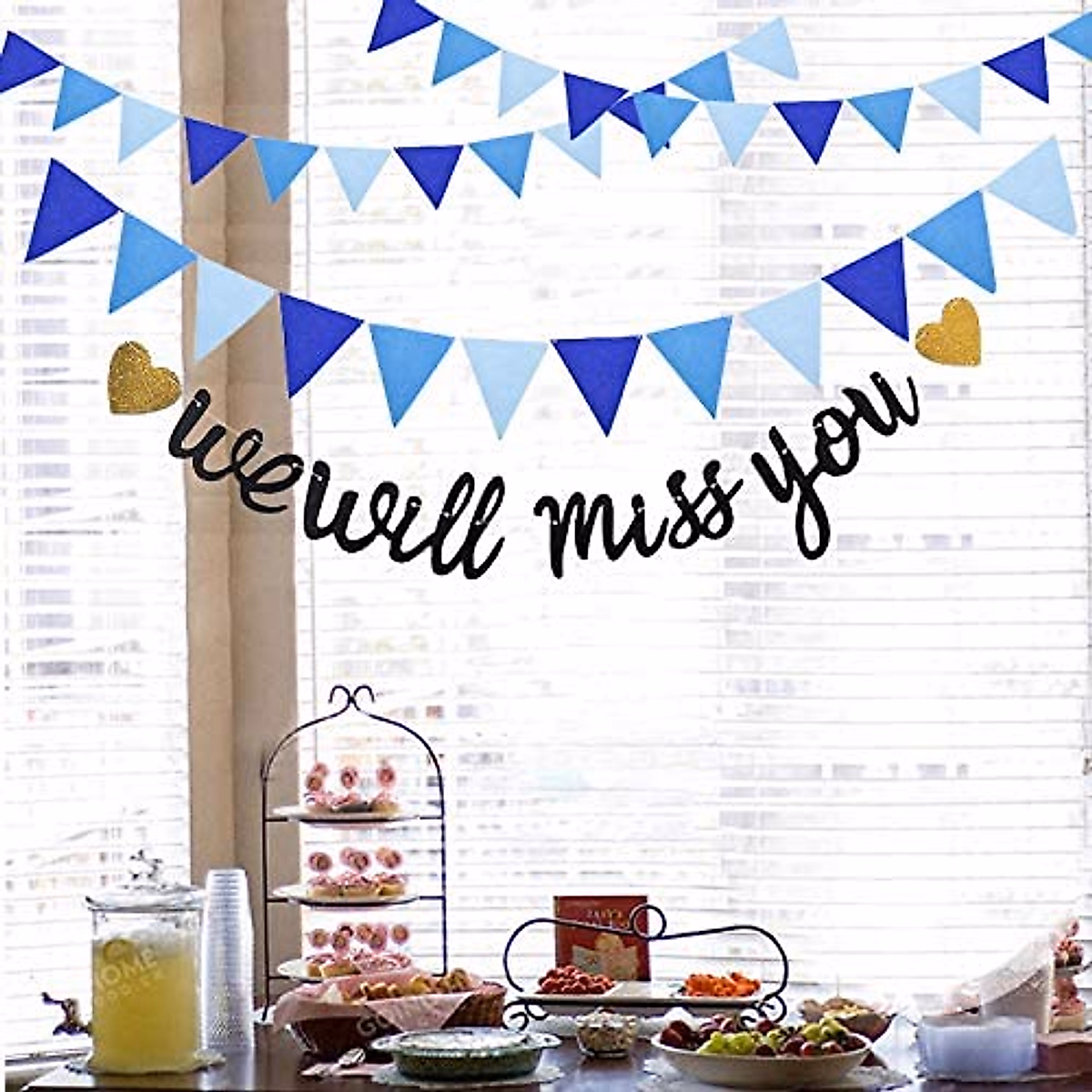 We Will Miss You Banner Bunting Goodbye Party Banner Retirement Banner for Going Away Party Decorations Retirement Decorations Farewell Decorations Party Army Party Decorations Graduation Office Work Supplies