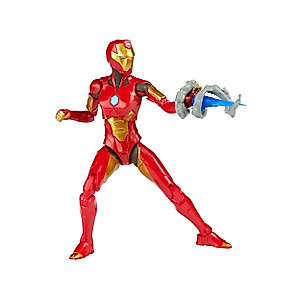 Marvel Hasbro Legends Series 6-inch Ironheart Action Figure Toy, Premium Design and Articulation, Includes 5 Accessories and 1 Build-A-Figure Part, Red,gold