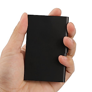 Vin Beauty Business Card Holder for Men, Business Card Case for Women, Pocket Business Card Case, Slim Business Card Wallet, Credit Card Holder, Metal Card Holders for Women Men(2Pcs Black&Silver)