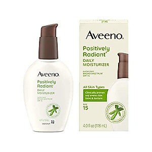 Aveeno Positively Radiant Daily Moisturizer with SPF 15, 2 x 120 ml (2 x 4 oz)