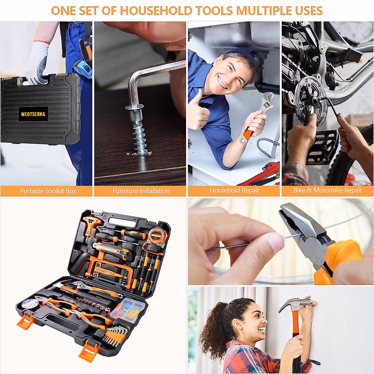 tool kit box set 95pc,Small cordless with power drill bit,Car Tools kit or Portable Case,Thanksgiving Day Travel electric drill ToolKit，Handyman Repair for home Men/Women tools Gifts