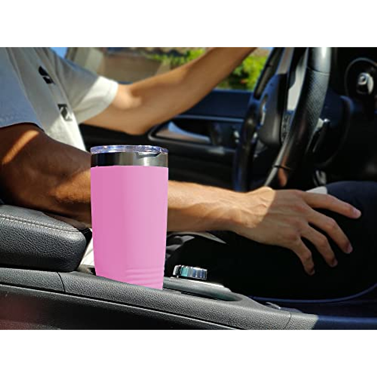 LaserGram 20oz Vacuum Insulated Tumbler Mug, Cup Cake, Personalized Engraving Included (Light Purple)