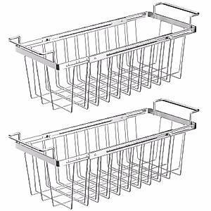 Orgneas Freezer Baskets for Chest Freezer, Expandable Deep Freezer Organizer Bins Wire Basket Storage Adjustable From 16.5" to 26.5", Stainless Steel Over the Sink Dish Drying Rack for Kitchen