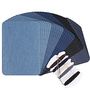 Phinus Iron-On Patches for Clothing, Each Pack 30PCS Denim Patches for Jeans Kit 3 x 4.25 Inch, Iron-On Patches Can Be Used to Repair Jeans and Garments, and Can Also Be Used to Decorate