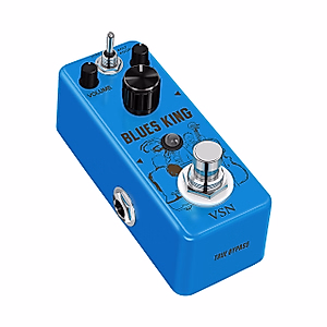 VSN Bluesy Guitar Pedal Blues Style Distortion Effect Pedal Fat&Normal 2 Modes Wide Range Frequency Response for Mini Size True Bypass, LEF-321