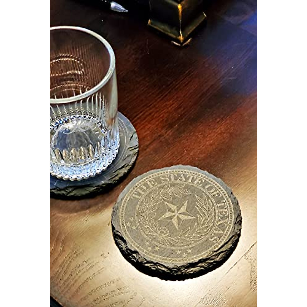 Texas State Seal, Texan Gifts, HANDCRAFTED Texas Lonestar Coasters, Wedding Gift, Texan Coasters, 4" Texas State Seal Coasters, Set of 4