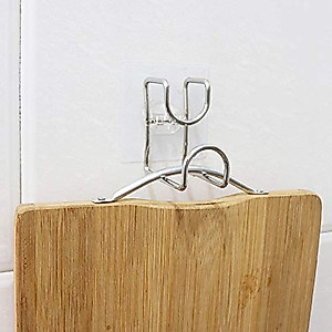 ALINNA Adhesive Hooks, Heavy Duty Washbasin Hook Stainless Steel Robe Towel Hook for Hanging Washbasin Bathroom Kitchen(2 Pack)