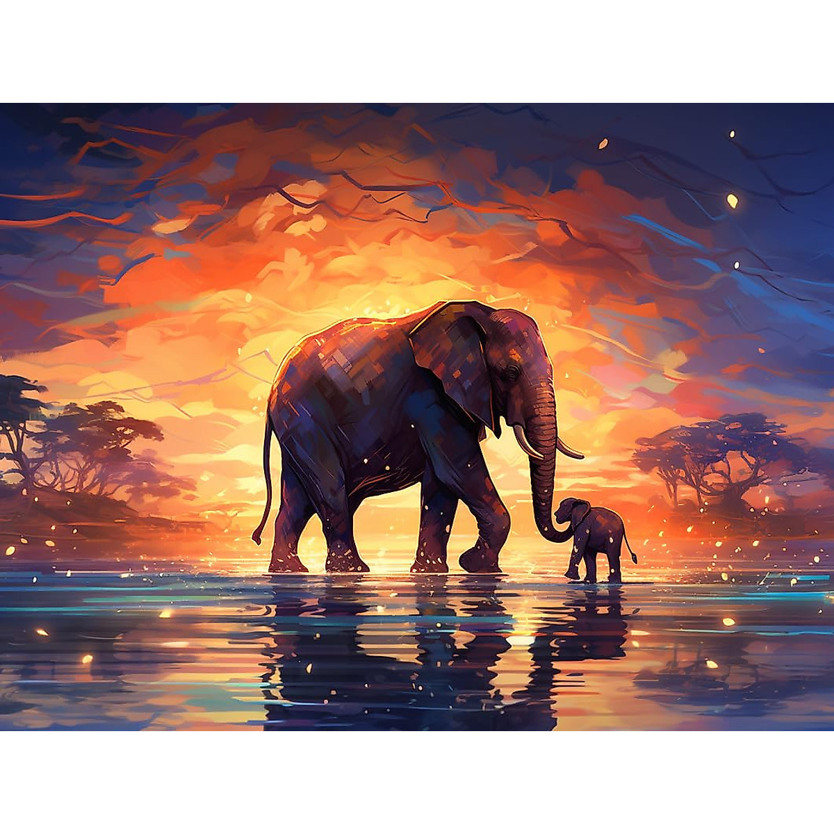 SKRYUIE 5D Diamond Art Painting Kits for Adult Full Round Drill, DIY Paint with Diamonds Art Crystal Embroidery Cross Stitch Art Craft Wall Office Decor 12x16 inch / 30x40 cm B5430