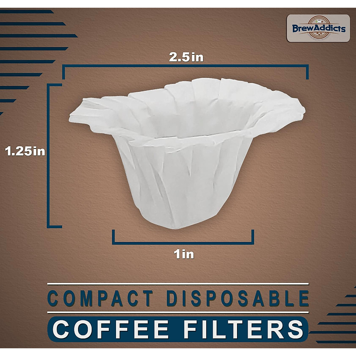 Brew Addicts 600 Paper Coffee Single-Use Filters for Keurig 1.0 & 2.0.