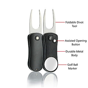 Golf-EZ Golf Essentials Kit | Golf Towel | Cleaning Brush | TRI-LINE Golf Ball Alignment Kit | Divot Repair Tool | Golf Ball & Tee Holder