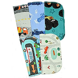 1 Ply Printed Flannel Little Wipes 8x8 Inches Set of 5 Zoom Zoom