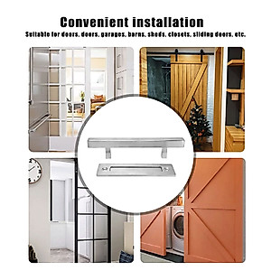 TANIQIACA Stainless Steel Sliding Barn Door Handle - Double Sided Brushed Finish, Ergonomic & for Garage, Barn, Closet - Installation for Home & Commercial Use