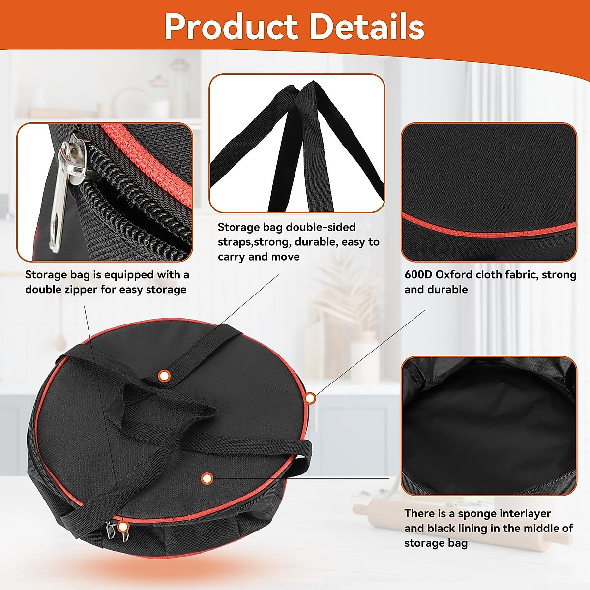 Dishes Storage Bag, China Storage Chest Round Crockery Storage Bag Plate Protectors Travel Bag Large Camping Tableware Dinnerware Bag Cupboard Storage Bag