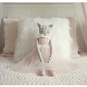Inspired by Jewel Poppy The Cat - Handmade 24.8-Inch Plush Doll with Ballerina Tutu Outfit - Pretty Stuffed Toy Surprise Gift for a Little Princess Age 3+ - Soft Plushie for Hugs, Cuddle and Comfort