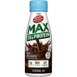 BOOST Glucose Control Max 30g Protein Nutritional Drink, Rich Chocolate, 11 Fl Oz (Pack of 12)