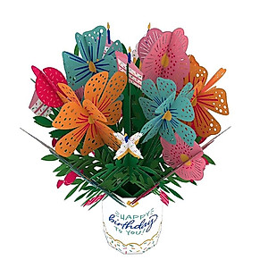 Lovepop Birthday Paper Flower Bouquet, 10.25 x 7.5-3D Paper Flower Greeting Card, Birthday Bouquet, Paper Flower Pop Up Bouquet Card, Floral Birthday Card, Pop Up Birthday Card
