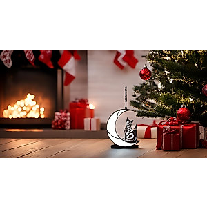 YULAIKUAI Tabby Cat Memorial Suncatcher - Handcrafted Stained Glass Memorial Gifts for Cat Lovers, American Shorthair Cat Keepsake