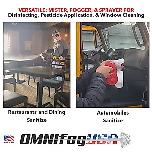 OmniFog ULV Cold Fogger – Adapter for Milwaukee, Makita, Ryobi, Bosch, and Most Major Brand Blowers – Adjustable 10-110 Micron Mister Fog, Fertilize or Clean (16 OZ Adapter & Reservoir)