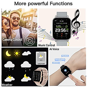 Wwzzey Smart Watch for Women Answer/Make Calls, 1.7" Waterproof Fitness Watch with Heart Rate/Blood Oxygen/Sleep Monitor, Ai Voice, Women Watches for Android/iPhone.