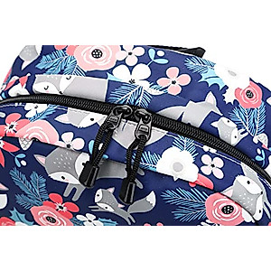 Wadirum Women Cute Printed Backpack Girl School Backpack Set Casual Daypack Fox