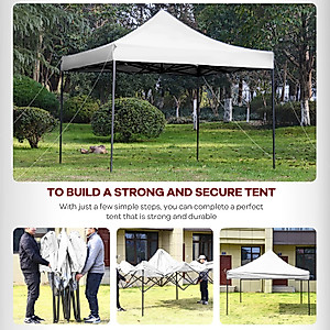 10x10 Pop Up Canopy,Outdoor Canopy Tent Camping Sun Shelter-Series Folding Party Tent with 1 Carrying Bag,4 Weight Bags,White