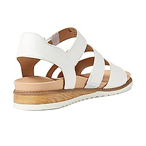 Dr. Scholl's Shoes Women's Island Glow Flat Sandal, White Smooth, 8.5