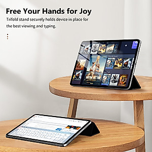 TiMOVO Case for iPad Air 11 Inch M2 Case 2024, iPad Air 6th/5th/4th Generation Case (2024/2022/2020), Strong Magnetic Trifold Stand Cover, Support Apple Pencil Pro/2nd/USB-C - Black