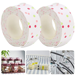 2 Packs Label Tape for KINGJIM LR5C Labeler Thermal Paper Laminated Tape for Office Supplies, 15mm x 4m/0.6inch x 13.1ft, Color Dot on White