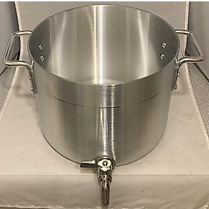 10 Qt Aluminum Stock Pot with Spigot Spout: Heavy-Duty 2.5 Gallons Kettle with Faucet Drain Valve Tap