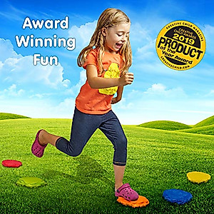 NATIONAL GEOGRAPHIC Stepping Stones for Kids – 10 Soft Durable Stones Encourage Toddler Balance & Gross Motor Skills, Indoor & Outdoor Toys, Balance Stones, Obstacle Course (Amazon Exclusive)