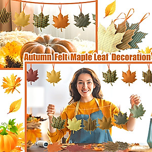 Tudomro 27 Pcs Fall Tree Decoration Thanksgiving Tree Ornaments 3D Felt Maple Leaf Ornaments Pumpkin Hanging Ornaments Fall Decoration for Home Autumn Party(Maple Leaf Style)