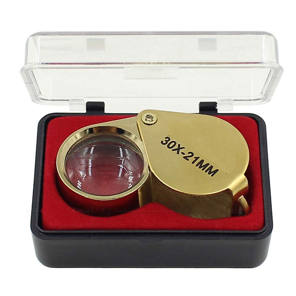 Dergo ☀ Jeweler Loupe,30 x 21mm Pocket Jewellers Glass Magnifying Magnifier Jeweler Eye Jewelry Loupe (A)