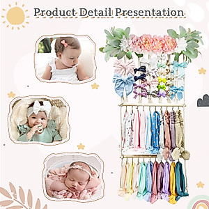 POVETIRE Headband Holder Hair Bows Organizer for Girls, Hair Accessories Display Storage Wall Hanging Decor for Baby Nursery Toddler Girls Room