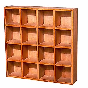 Cabilock 16 Compartment Wood Freestanding Wall Mounted Shadow Box Display Shelf Shelving Unit Desktop Wall Shelf Rack Decorations