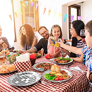 FunisFun Disco Plates 25P Disposable Disco Ball Plates for 70s Disco Party Decorations Wedding Birthday Bachelorette Party 7"