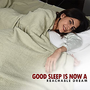 Premium 100% Cotton Blanket – Soft Breathable Thermal Blankets Queen Size for All Season - Queen Blanket for Bed Perfect for Layering - Sage Green