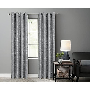 GoodGram 2 Pack Sparkle Chic Thermal Blackout Curtain Panels - Assorted Colors (Grey)