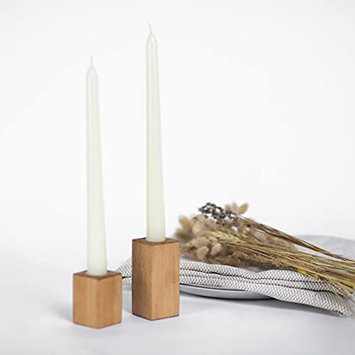 CANDWAX Ivory Taper Candles 12 inch Dripless - Set of 12 Tapered Candles Ideal as Dinner Candles - Smokeless and Unscented Taper Candles Long Burning - Hand Poured Tall Candlesticks
