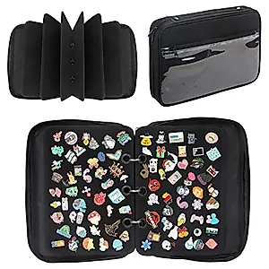 Enamel Pin Display Pages Pin Carrying Case, Pins Collection Storage Organizer Case, Travel Brooch Pin Display Bag with 6 Binder(Pins Not Included)
