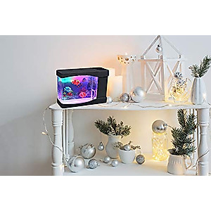 Lightahead® Artificial Mini Aquarium A Sensory Multi Colored LED Swimming Fish Tank with Bubbles
