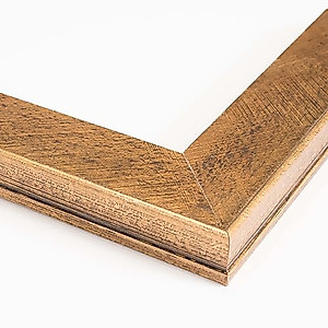 21x6 Frame Gold Solid Wood Picture Frame Width 1.75 Inches | Interior Frame Depth 0.5 Inches | Wheaton Contemporary Photo Frame Complete with UV Acrylic, Foam Board Backing & Hanging Hardware
