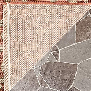 SAFAVIEH Courtyard Collection 8' x 11' Terracotta / Natural CY2663 Indoor/ Outdoor Waterproof Easy-Cleaning Patio Backyard Mudroom Area-Rug