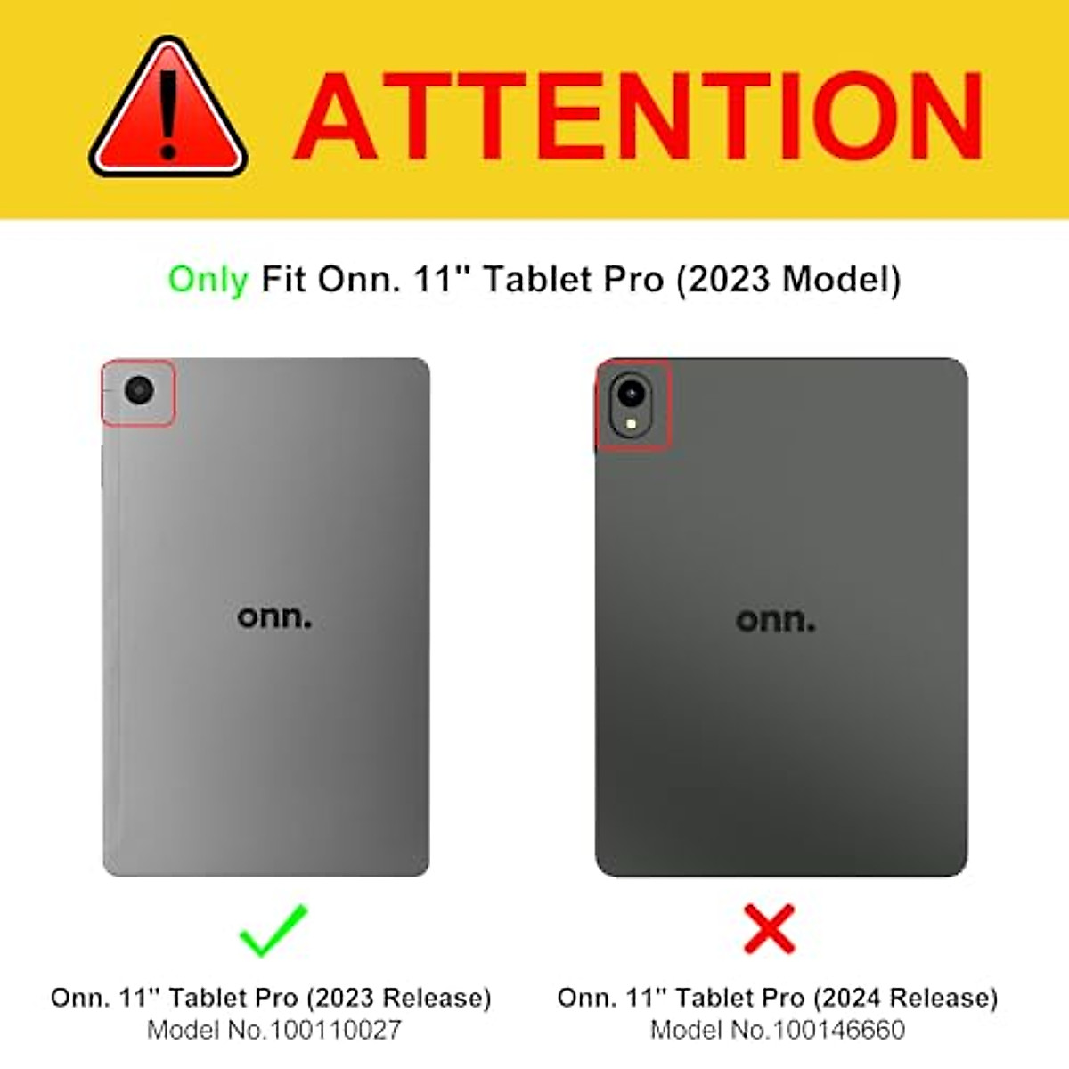 Fintie Case for Onn 11 Tablet Pro (2023 Model) - Premium Vegan Leather Slim Lightweight Hard Shell Stand Cover for ONN Pro 11 inch Tablet 100110027, Black