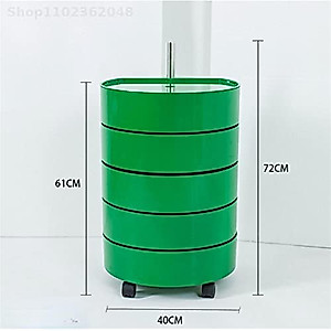 HIGOH Bedside Table Mobile Bedside Table, Round Desk, Locker, Simple Cosmetics, Locker, Furniture, Bedroom (Color : 2)