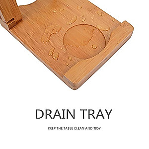 Sulimy Pot Lids Holder Bamboo Pan Lids Holder Foldable Lid Shelf Kitchen Utensils Holders Wooden Lid Spoon Rest Tray Dish Drainer Pan Pot Drying Rack Tableware For Kitchen Accessory